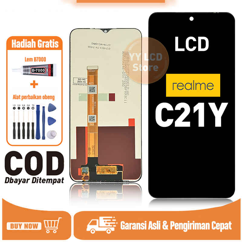Jual 【ORIGINAL】LCD FOR Realme C21Y COD TOUCHSCREEN Fullset Crown Murah ...
