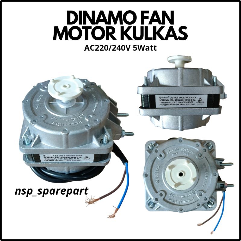 Jual DINAMO FAN MOTOR KONDENSOR AC220/240V 5WATT SHOWCASE KULKAS ...