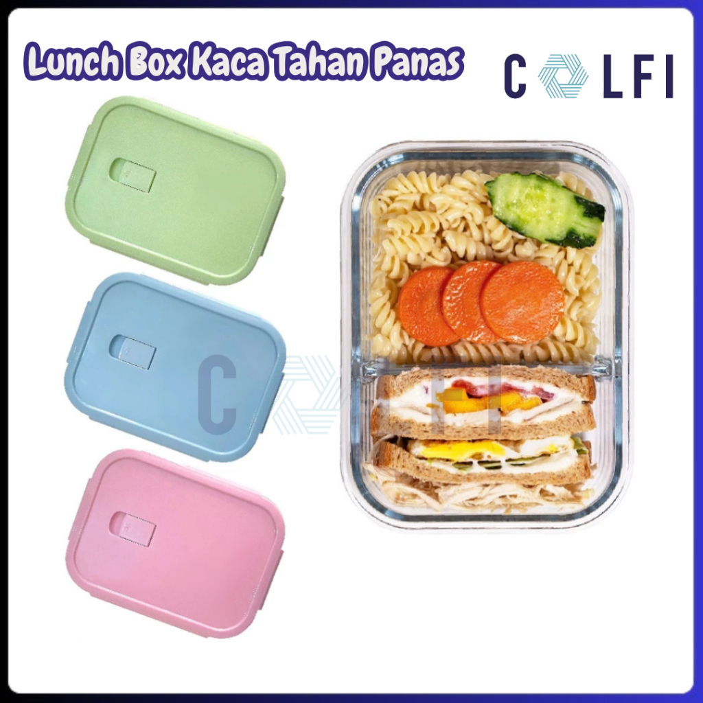 Jual Colfi Lunch Box Kotak Penyimpanan Makan Bahan Kaca Microwave Oven ...