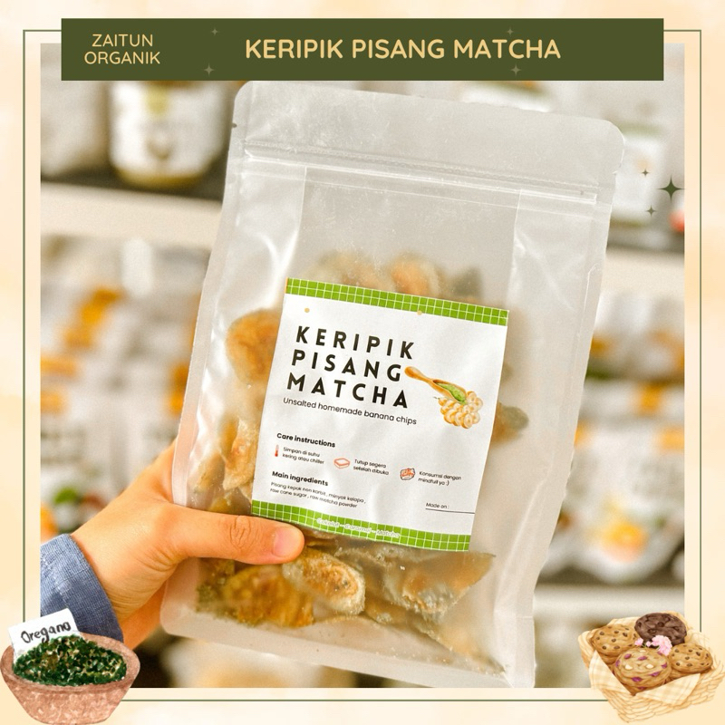 Jual Keripik pisang matcha natural | Keripik pisang kepok non karbit ...