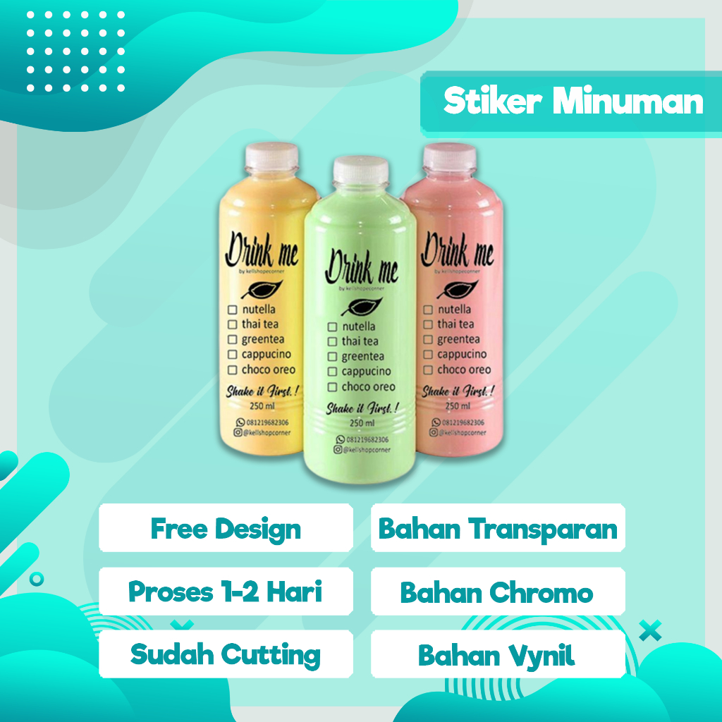 Jual CETAK STIKER LABEL MINUMAN KUALITAS PREMIUM ( Free Design ...