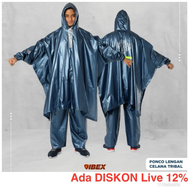 Jual Jas Hujan Ponco Lengan Dan Celana Tribal Poncho Metalik Triball Pinguin Stelan Ibex Setelan ...