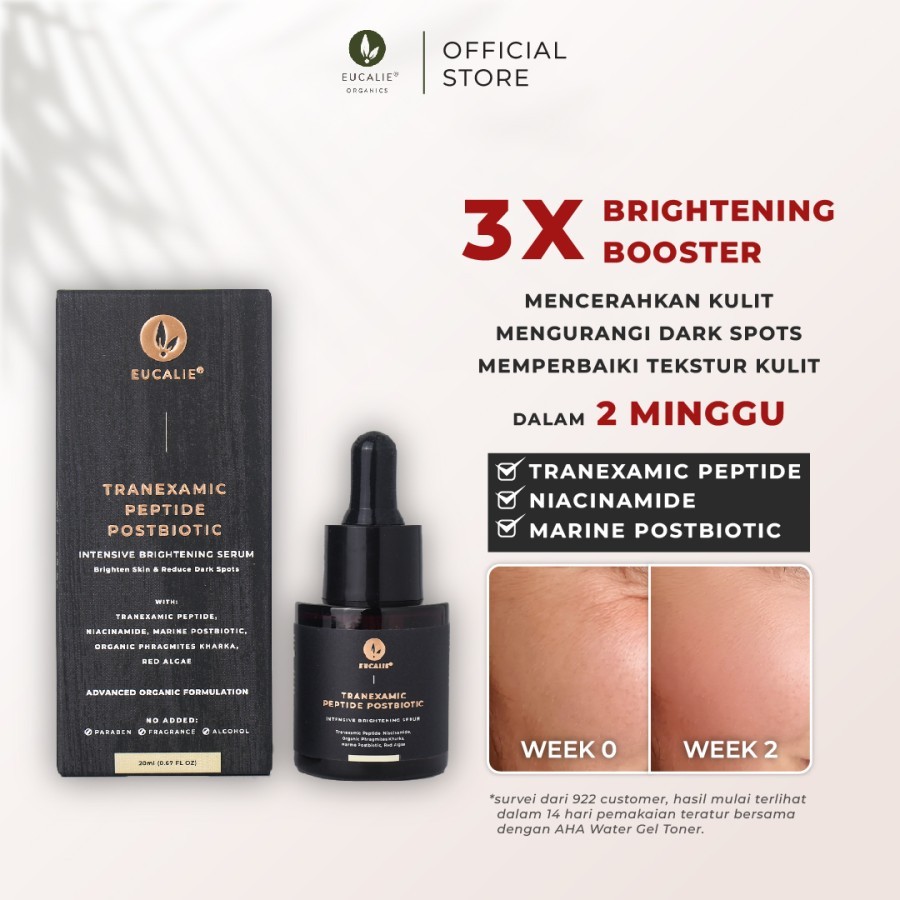 Jual Eucalie Organic Brightening Serum-Tranexamic Peptide Postbiotic 20 ML | Shopee Indonesia