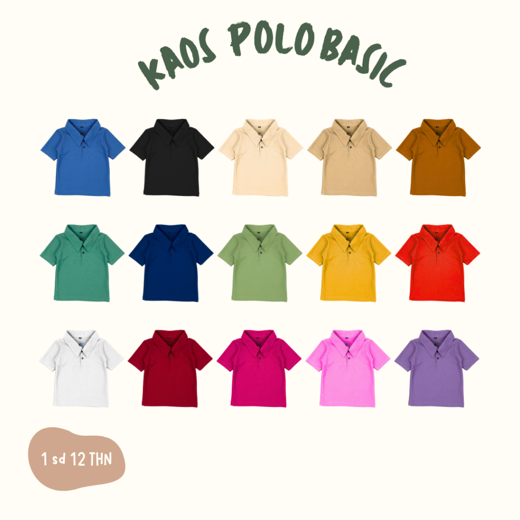 Jual POLO BASIC TEES ANAK USIA 1-12 TAHUN | Shopee Indonesia