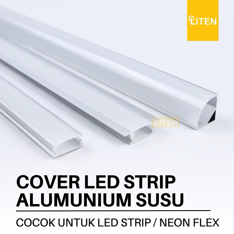 Jual Cover LED Strip Alumunium / Pelindung Lampu Strip LED 1 Meter ...