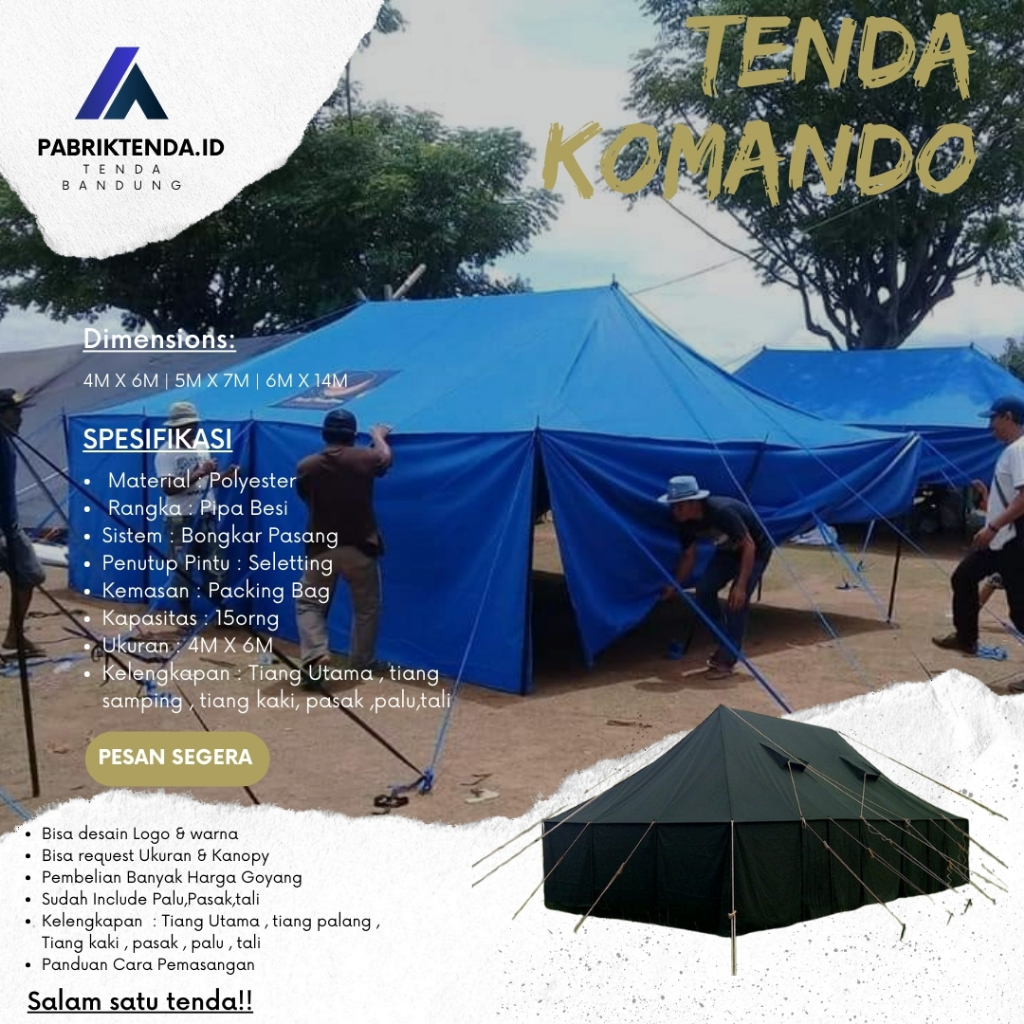 Jual Tenda Regu Komando Pramuka | Tenda Pleton - Peleton TNI Militer ...