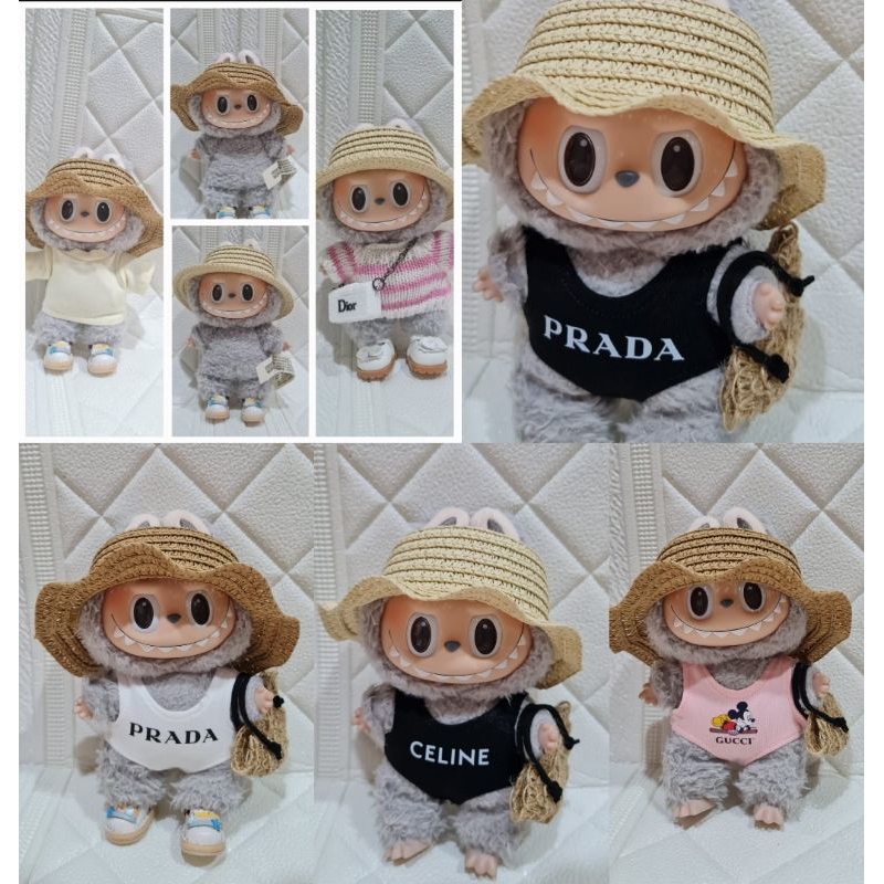 Jual Ready Topi pantai buat labubu /topi jerami buat boneka labubu ...