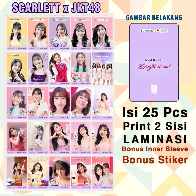 Jual 25 Pcs PC Photocard JKT48 Scarlett & 50 Tema Lainnya JKT48 Terbaru Cetak 2 Sisi Laminasi ...