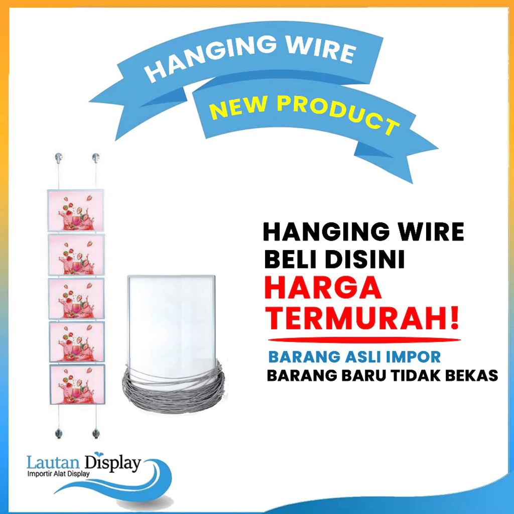 Jual Hanging Wire Tali Kawat Dinding Gantung Aksesoris LED Slim Light Box Display Lightbox ...
