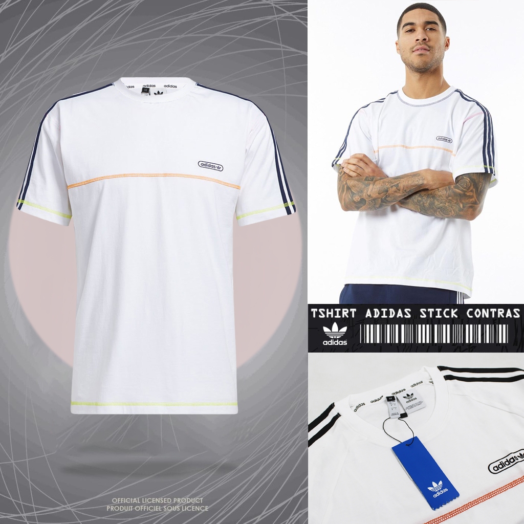 Jual TEES ADIDAS STICK CONTRAS WHITE | KAOSA DIDAS PRIA LENGAN PENDEK ...