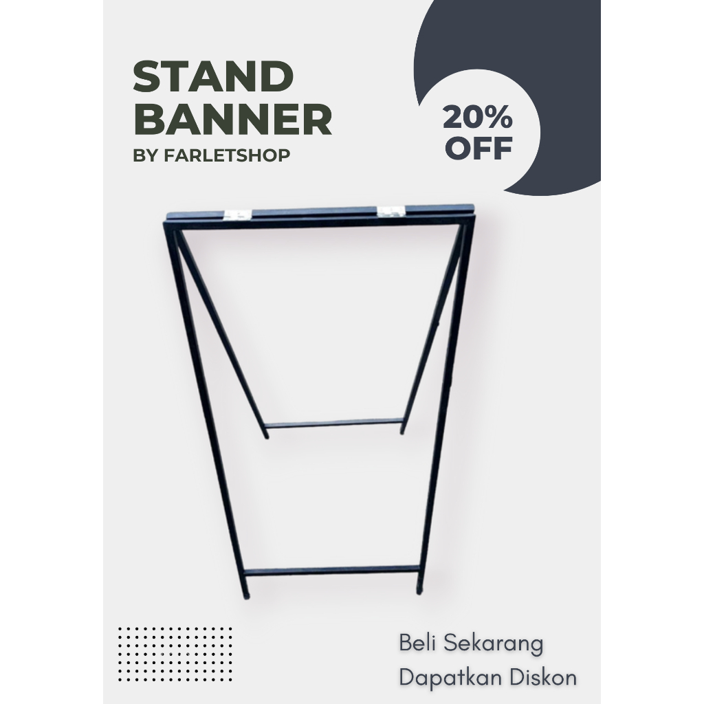 Jual Besi Stand Banner/Spanduk Jualan Lipat Dua Sisi Bisa CUSTOM ...