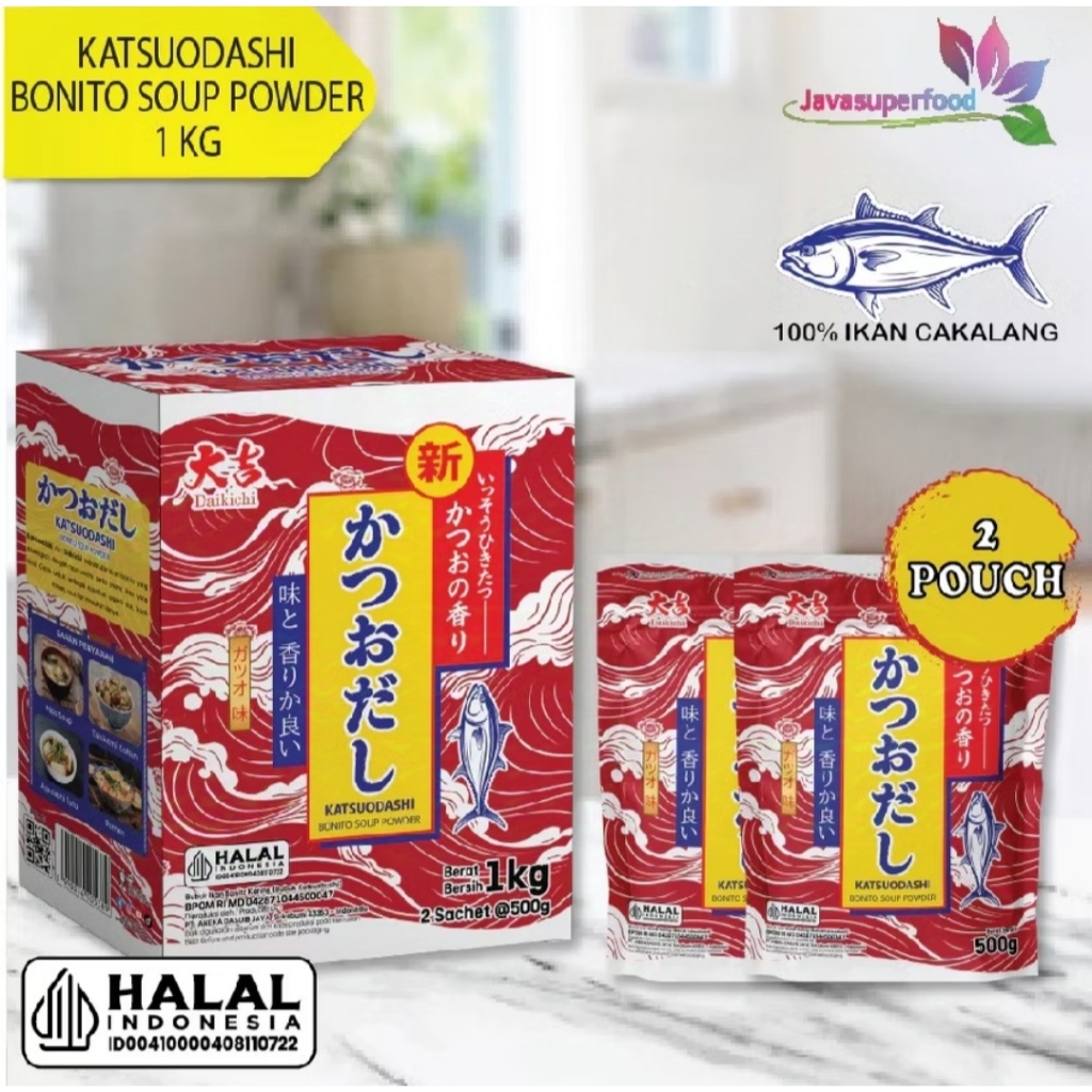 Jual Bubuk Ikan Bonito Kering - Daikichi Katsuodashi Bonito Soup Powder ...