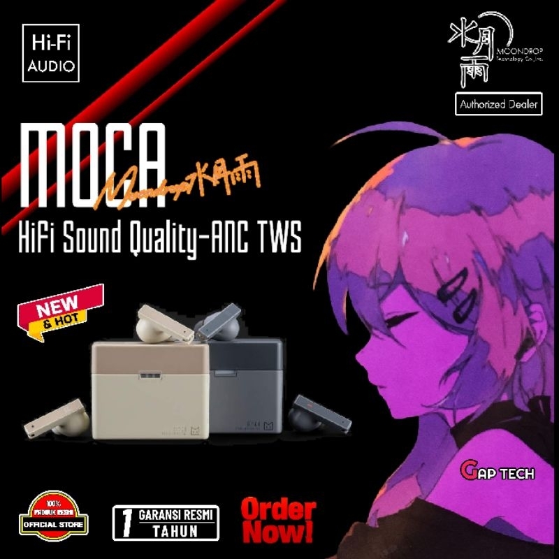 Jual Moondrop Moca Hi-Fi ANC True Wireless Earbuds TWS Original ...