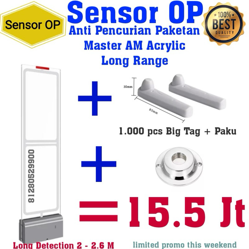 Jual Sensor OP Alarm Anti Pencurian Toko Baju Paketan Master Acrylic AM ...