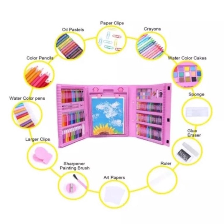 Jual ART D5B3 Crayon Set Anak Sekolah Lengkap Alat Mewarnai Anak Super ...