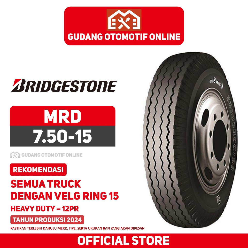 Jual Ban Truk Bridgestone MRD 750 R15 15 Truck Colt Diesel Canter Ragasa 7.50 R15 | Shopee Indonesia