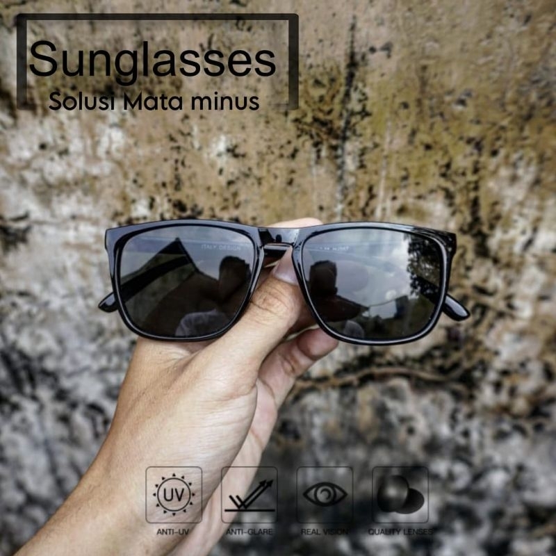 Jual KACAMATA SUNGLASESS LENSA HITAM MINUS/CYLINDER HF4163 | Shopee ...