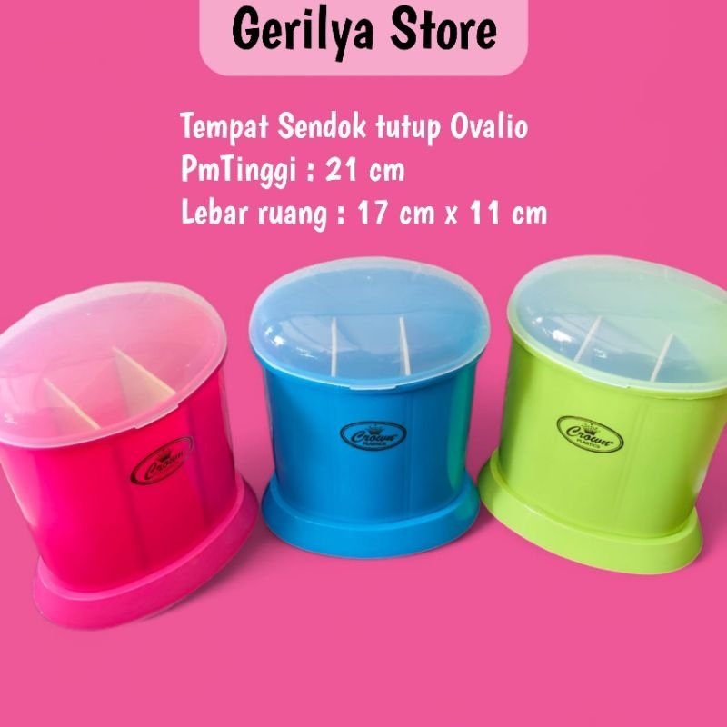 Jual Tempat Sendok Tutup Plastik Ovalio merek Crown | Shopee Indonesia