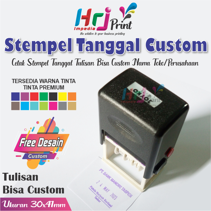 Jual Stempel tanggal bulan tahun otomatis custom nama toko/perusahaan ...