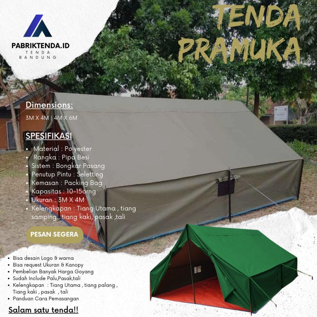 Jual Tenda Camping Pramuka - Tenda Regu Komando Army TNI Militer Barrak ...