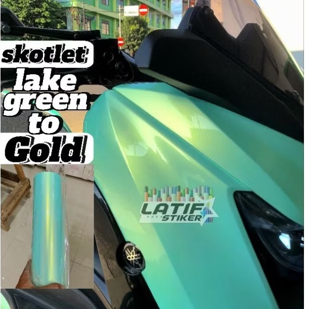 Jual skotlet motor lake green to gold stiker motor alien green premium ...