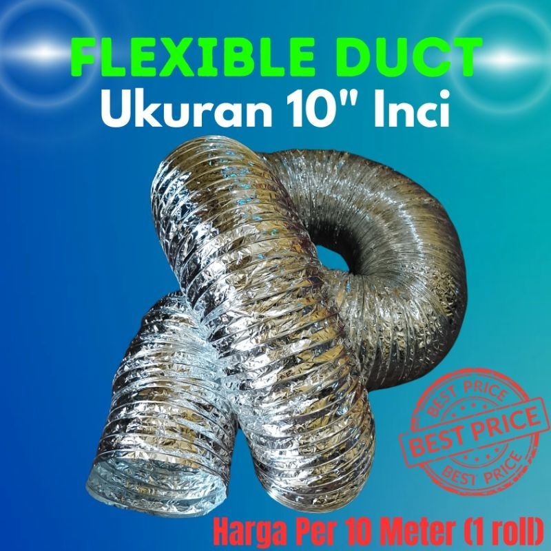 Jual Flexible Ducting 10" Selang fleksibel 10 METER pembuangan cerobong ...