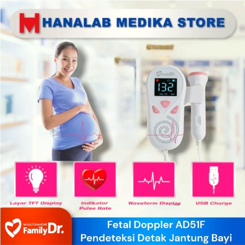 Jual FamilyDr Fetal Doppler AD51F Deteksi Detak Jantung Bayi | Shopee ...