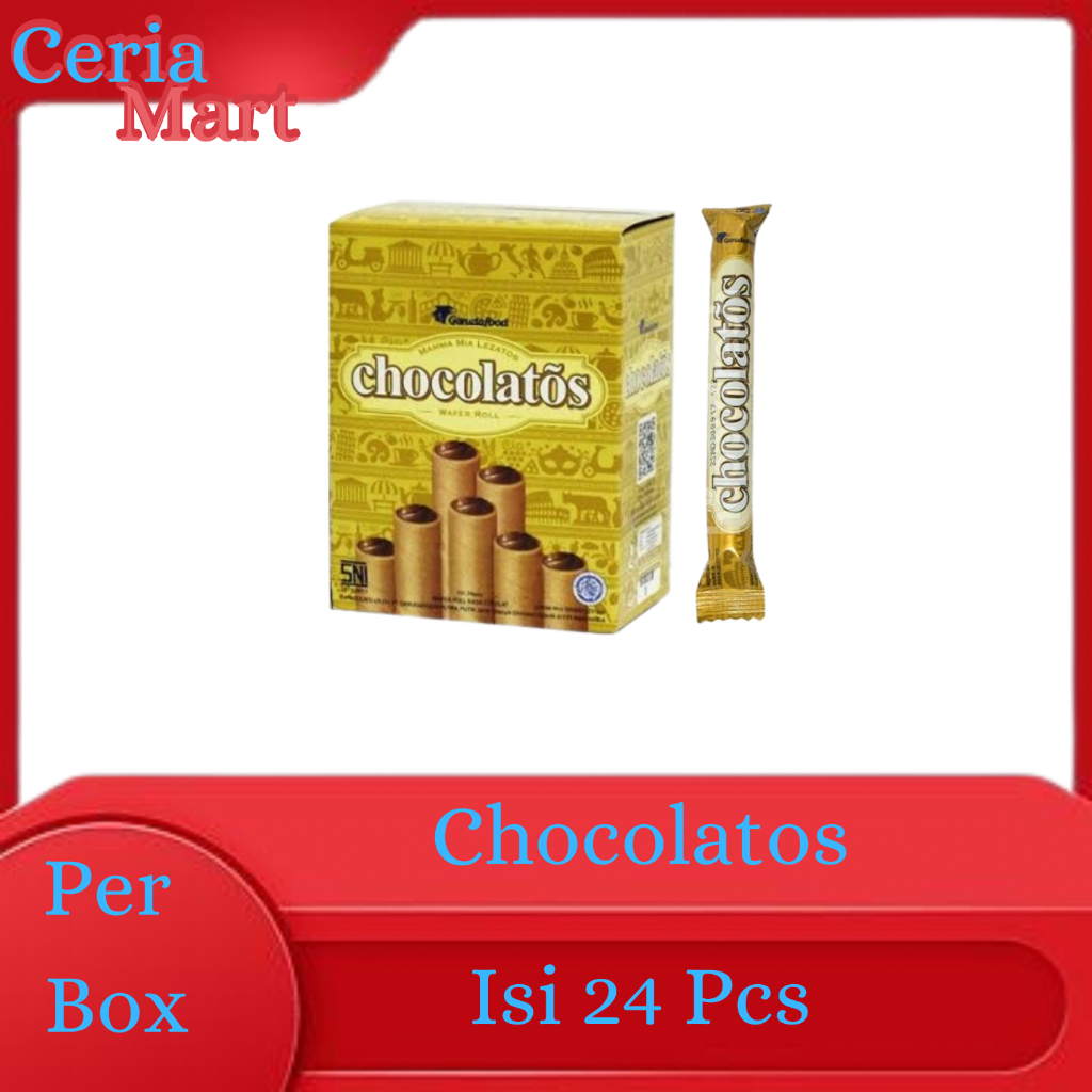 Jual CHOCOLATOS WAFER ROLL 1 BOX ISI 24PCS | Shopee Indonesia