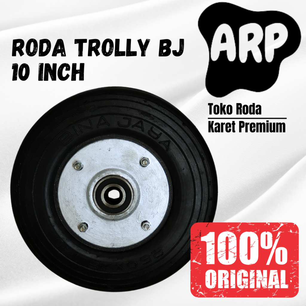 Jual Roda Troli 10 inch Double Bearing Velg Aluminium Laher 6204 Full ...