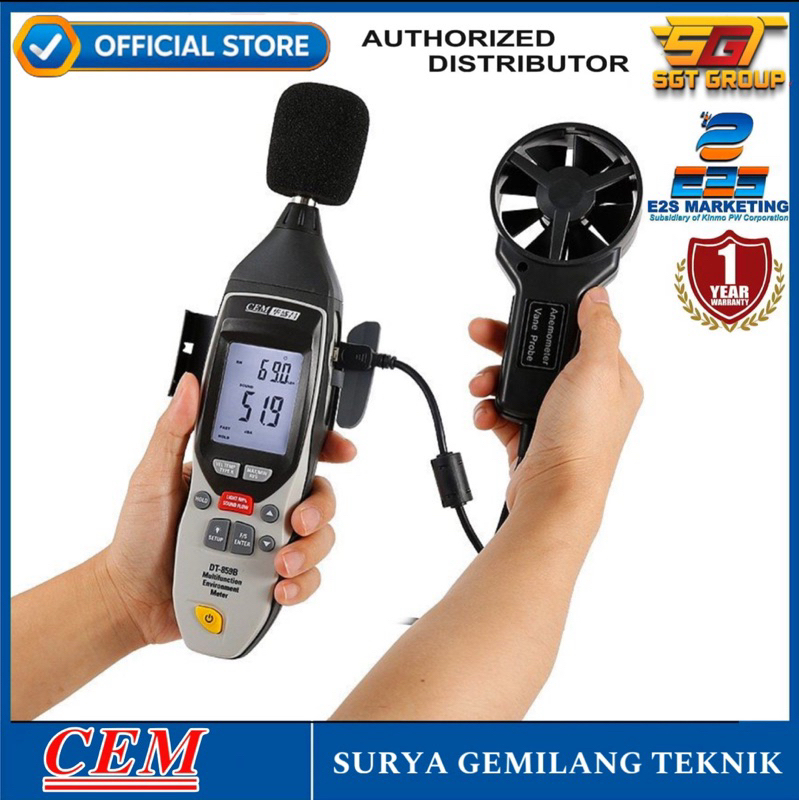 Jual Environment Meter CEM DT-859B Multifunction DT859B Sound Lux ...