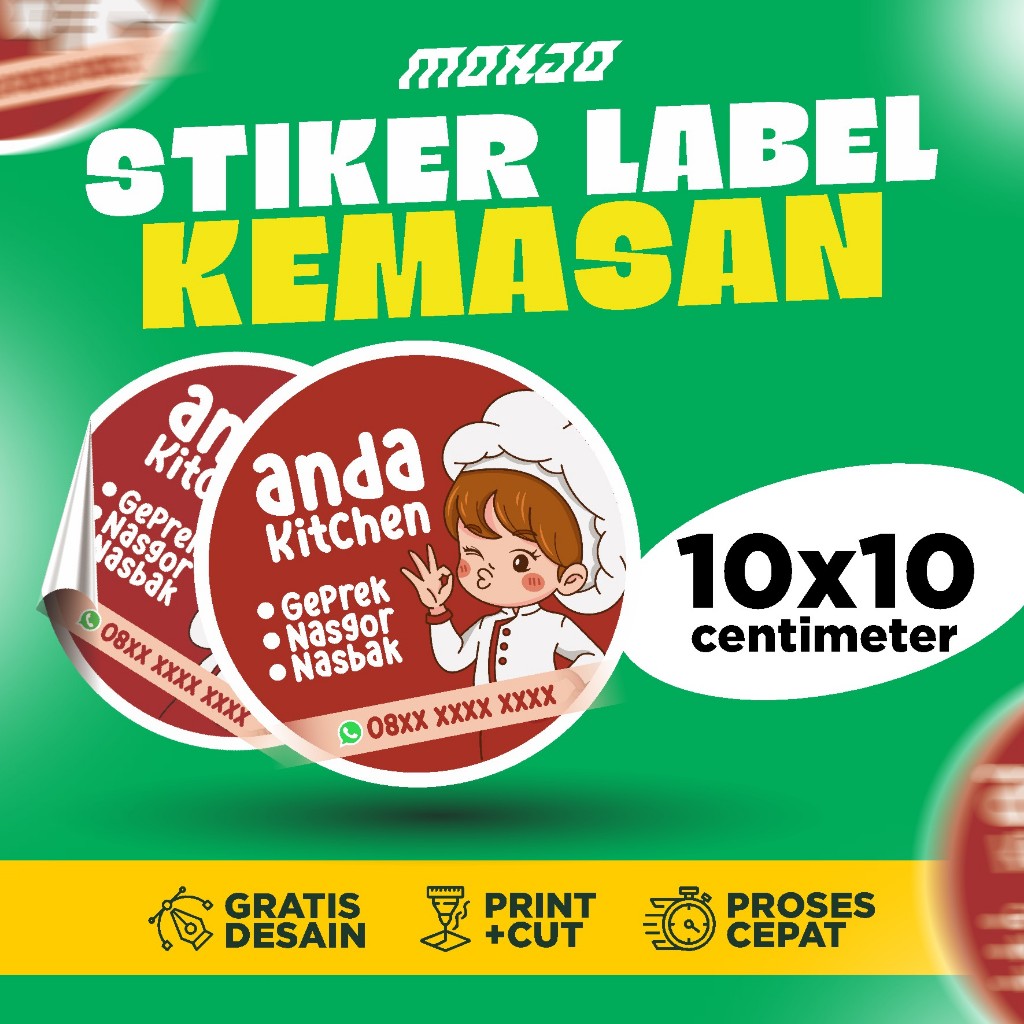 Jual STIKER LABEL MAKANAN SIZE BESAR STICKER CAMILAN SNACK SIAP TEMPEL ...