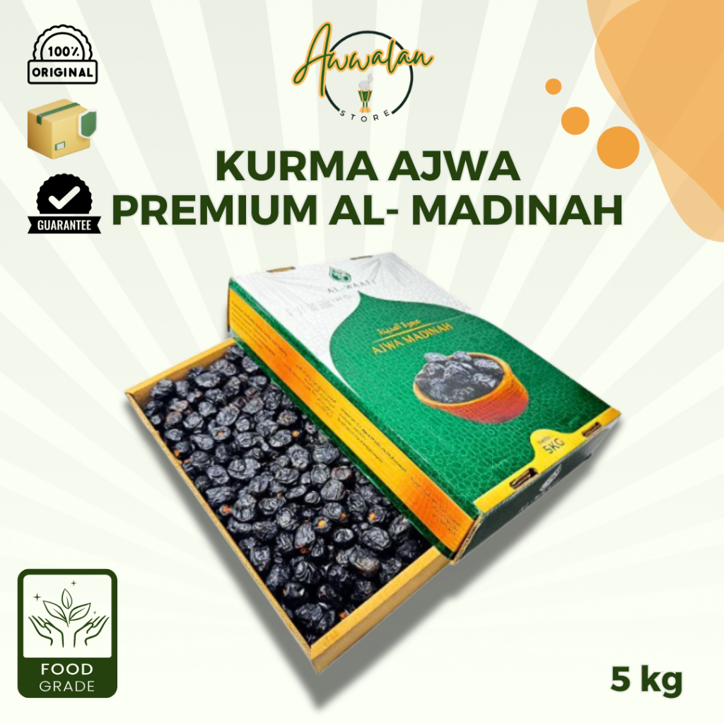 Jual Kurma Korma Ajwa Azwa Nabi 5Kg Asli 100% Original Madinah Premium ...