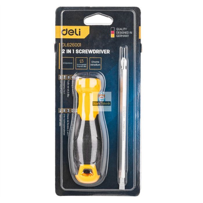 Jual Deli 2-in-1 Screwdriver / Obeng 2 in 1 Kombinasi + - Bolak Balik 6 ...