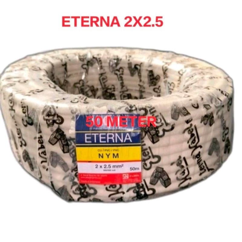 Jual KABEL LISTRIK ETERNA NYM 2X2,5 (10M / 15M / 20M / 25M / 30M / 35M & 50METER) KABEL ETERNA ...