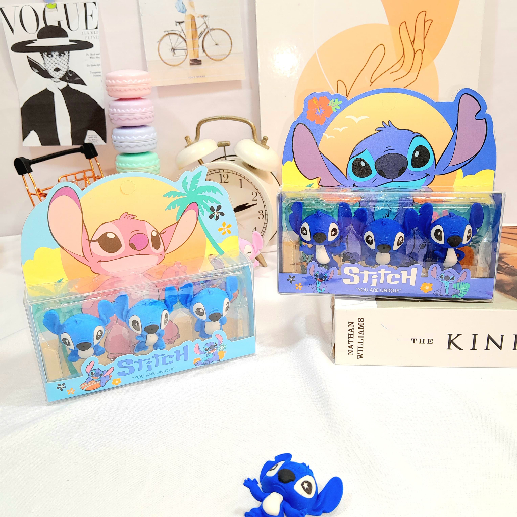 Jual Penghapus Stitch Box Mewah 1 Set isi 4 PCS Super Cute Lucu ...
