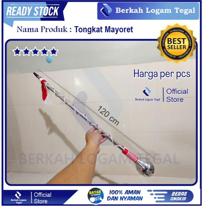 Jual Tongkat stick mayoret drumband marching anak SMP Panjang 120 cm ...
