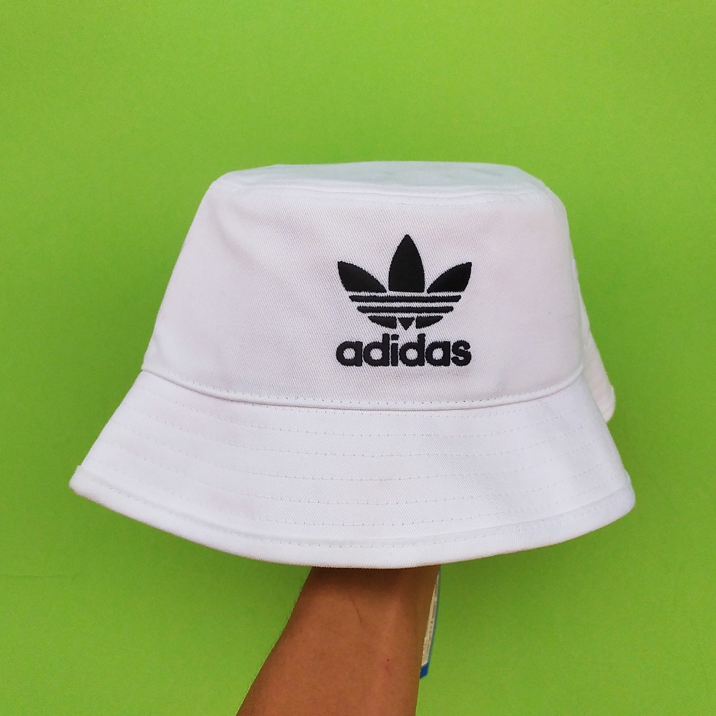 Jual Topi adidas Originals Bucket Hat Trefoil White FQ4641 Original ...