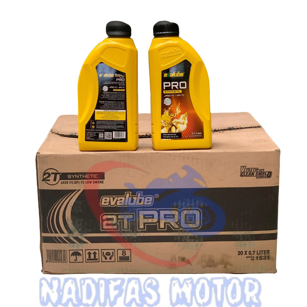 Jual Oli EVALUBE 2T Pro Original 700 ml / 0.7 Liter 1 Dus Isi 20 Botol ...