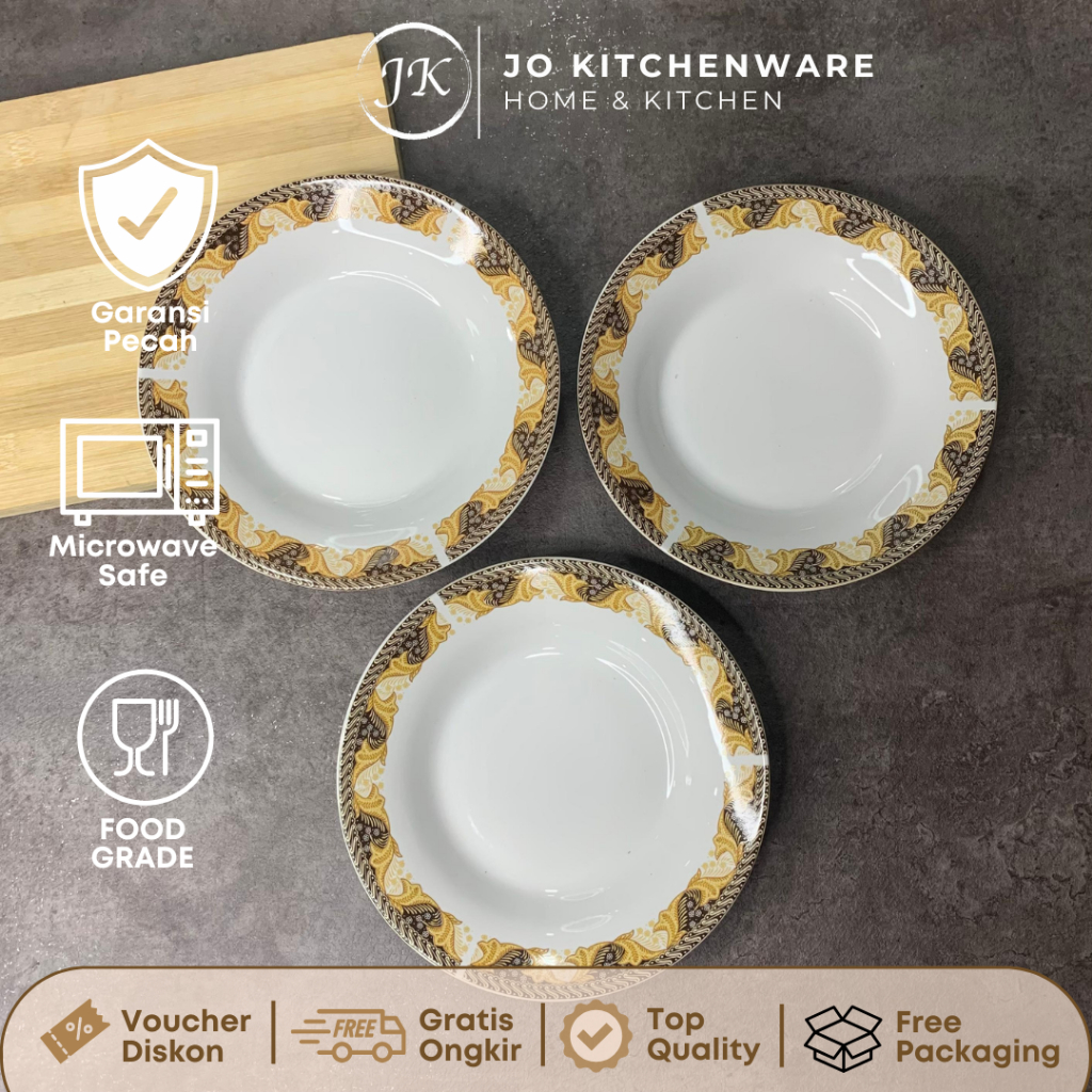 Jual Piring makan keramik motif batik diameter 20cm / piring makan ...