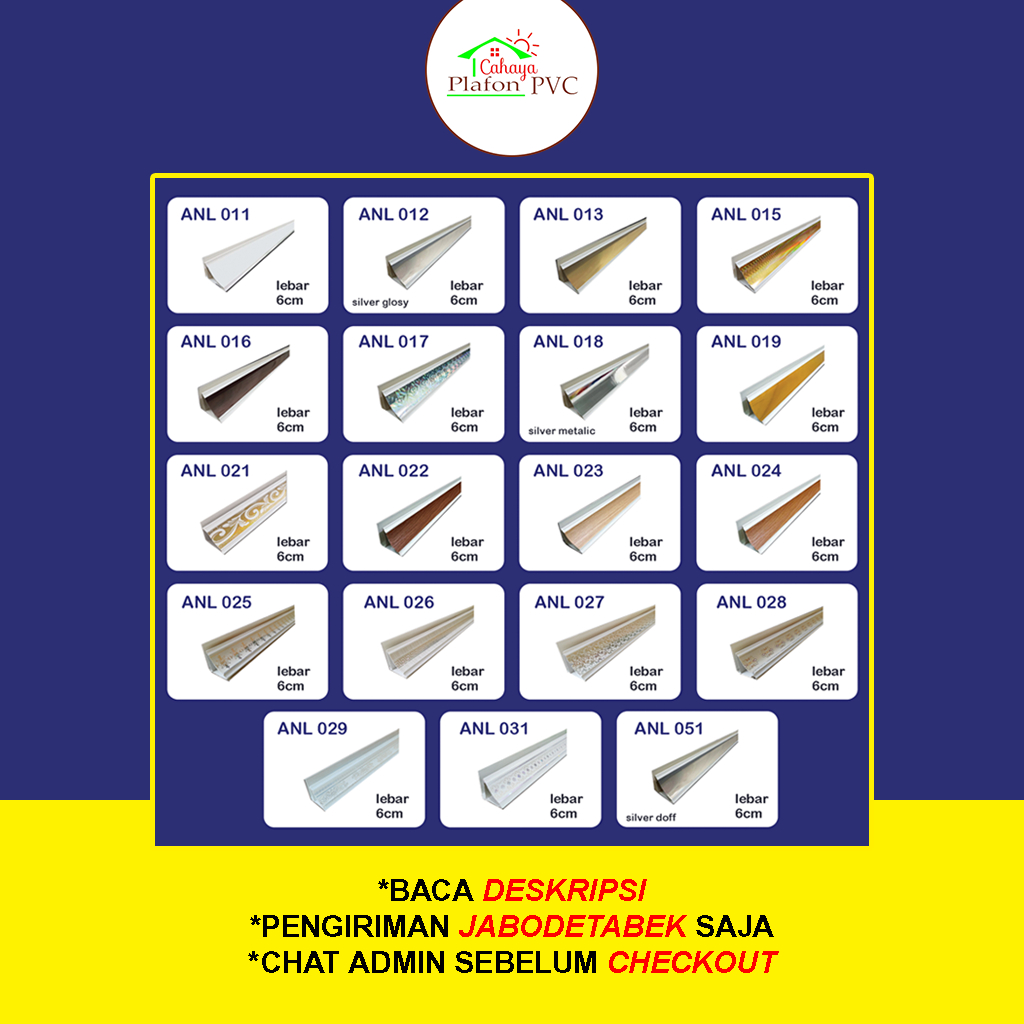 Jual Anda Plafon PVC Bahan LIST Plafon PVC KECIL PREMIUM BESAR LEBAR ...