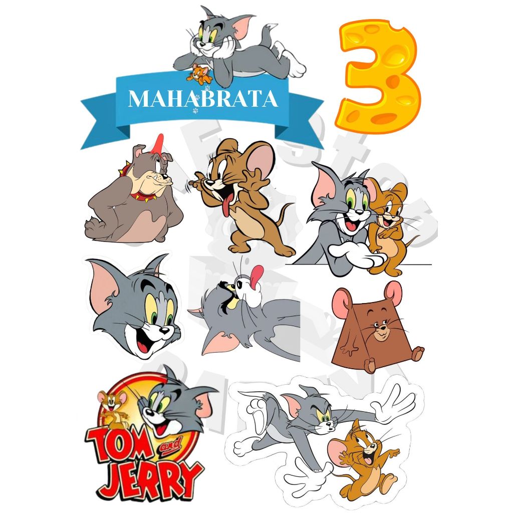 Jual TOPPER CAKE - TOM AND JERRY cake topper toper birthday set topper ...