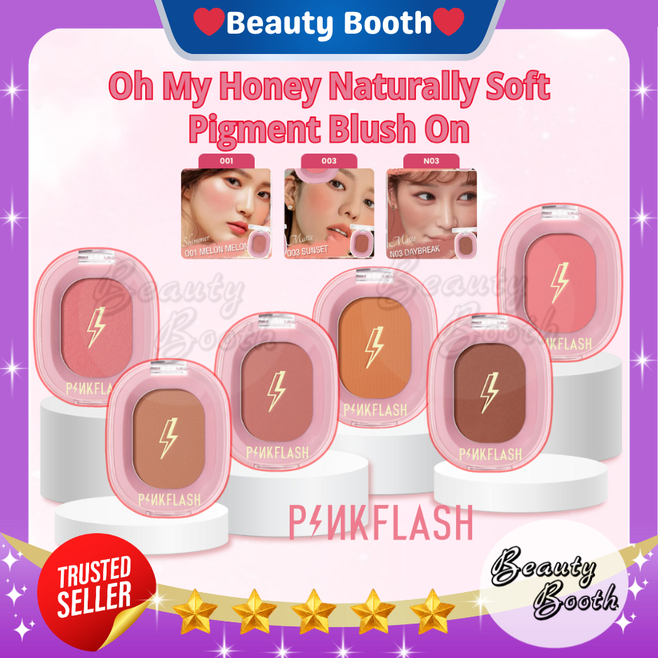 Jual PINKFLASH Oh My Honey Naturally Soft Pigment Blush On | Pink Flash ...