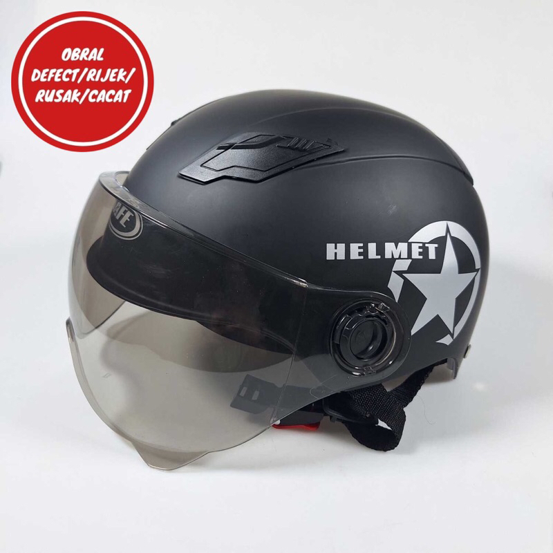 Jual [OBRAL RIJEK] Helm Sepeda Skuter Motor Elektrik Half Face Visor ...