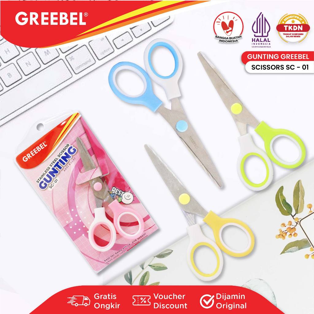 Jual GREEBEL Gunting Scissor Karakter Lucu (SC-01) / Gunting Sekolah ...