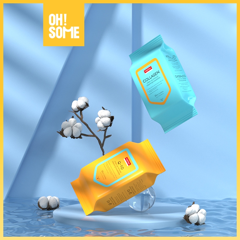 Jual OHSOME—[BPOM] Purederm make-up remover cleansing towelettes set ...