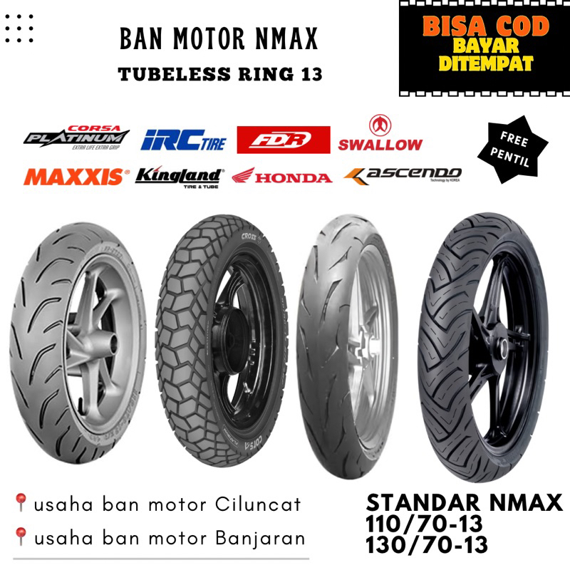 Jual BAN MOTOR NMAX STANDAR IRC FDR XR EVO ASCENDO KINGLAND SWALLOW ...
