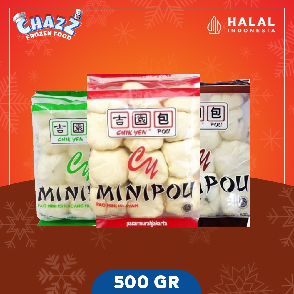 Jual Chikyen Bakpao Minipou rasa Ayam/Coklat/Kacang Ijo 500GR | Shopee ...