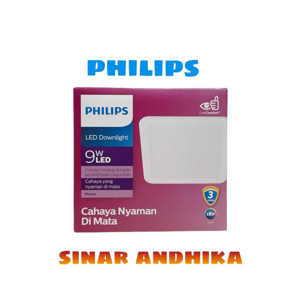 Jual Lampu LED Downlight Philips Kotak Meson 9 Watt 59451 | Shopee ...