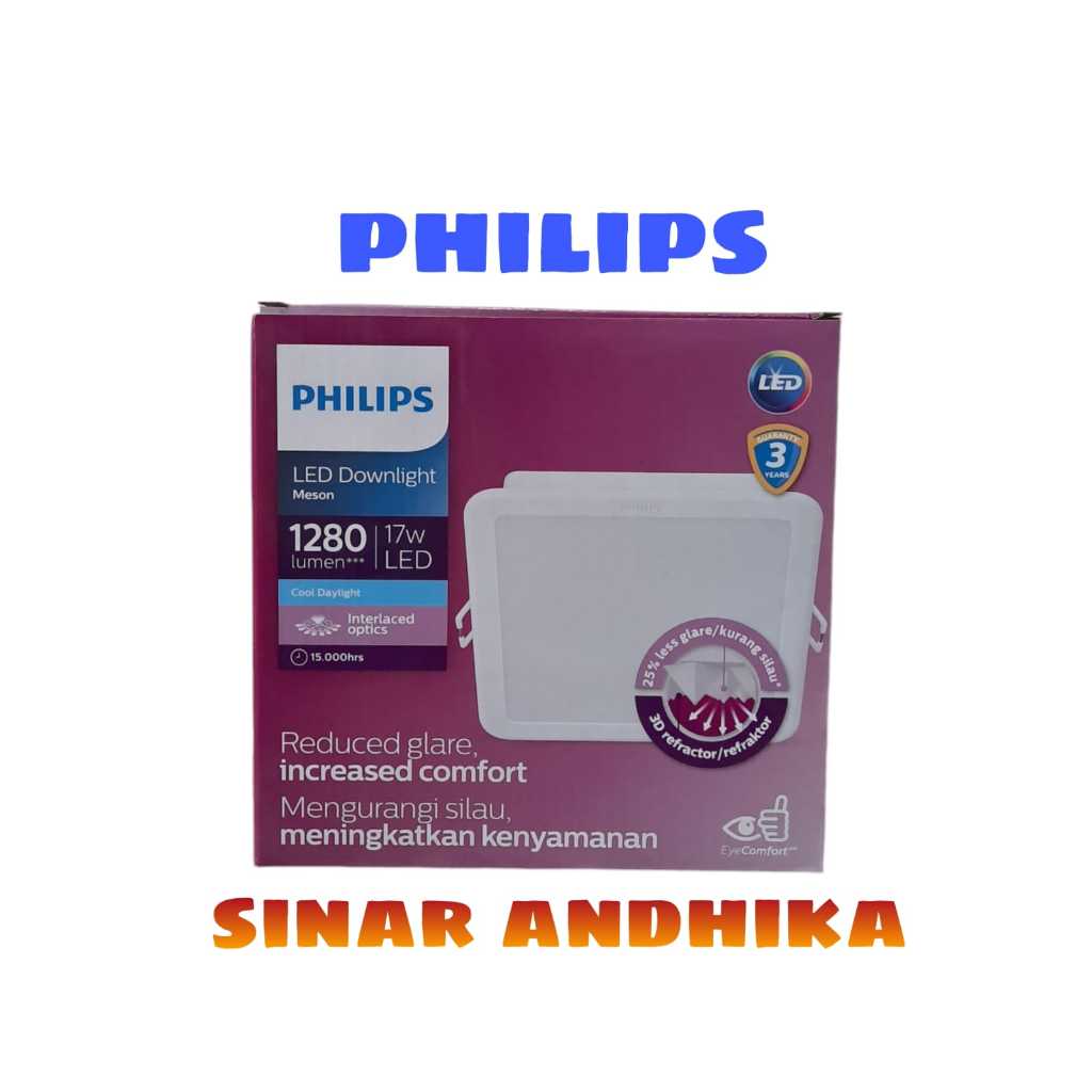 Jual Lampu LED Downlight Philips Kotak Meson 17 Watt 59467 | Shopee ...