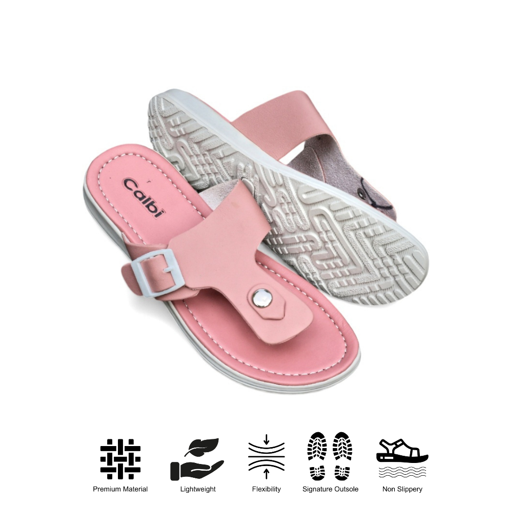 Jual FBI - CALBI Sandal Wanita Teplek Empuk Casual Size 37 - 40 Sendal ...